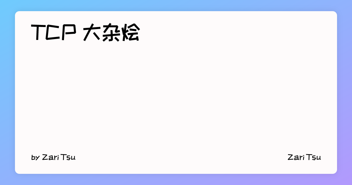 TCP 大杂烩
